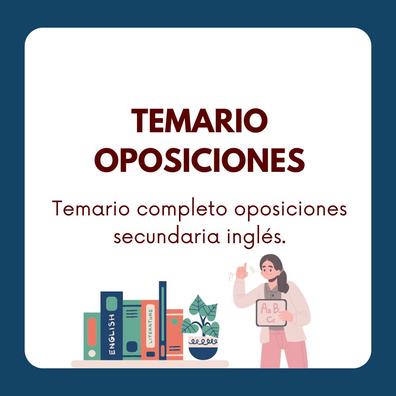 Milanuncios - TEMARIO OPOSICIONES SECUNDARIA INGLES