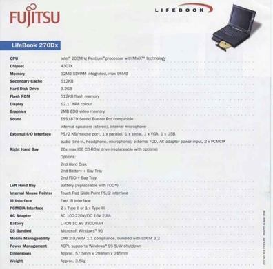 Milanuncios - Fujitsu Lifebook 270Dx Retro