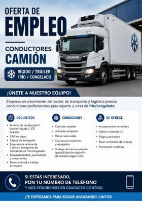 Milanuncios - Conductor Rígido/Tráiler Frío