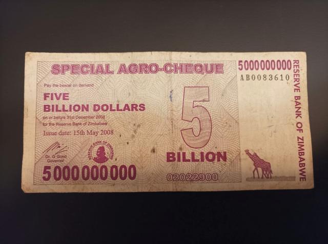Milanuncios - Billete Zimbabwe 5000000000 billones