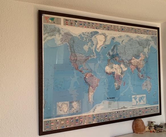 Milanuncios - cuadro con lámina mapa mundi