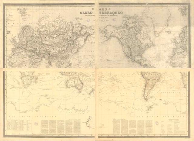 Milanuncios - Mapa globo terráqueo 1857