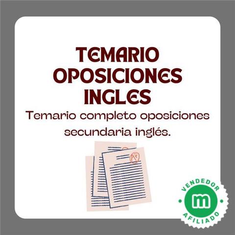 Milanuncios - TEMARIO OPOSICIONES INGLES SECUNDARIA