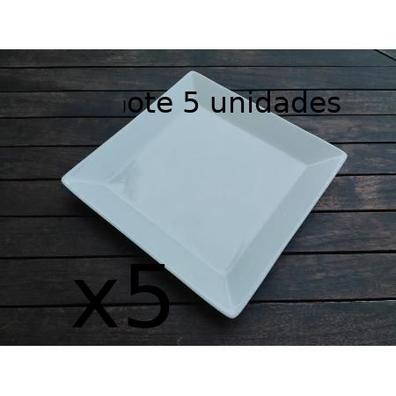 Milanuncios - lote 5 platos cuadrados ming blanco 15 c