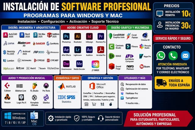 Milanuncios - Instalación de Photoshop,Adobe,Microsoft
