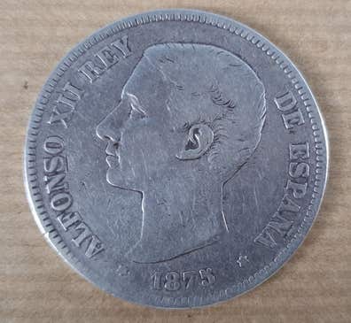 Milanuncios - Moneda 5 pesetas en plata, España 1875