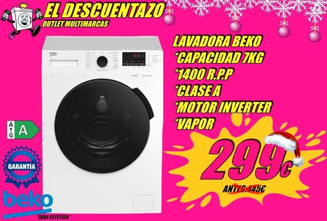 Milanuncios - LAVADORA BEKO 7 KG INVERTER 1400RPM