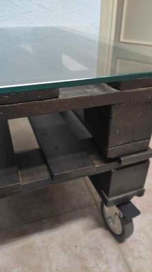 Milanuncios - mesa palet con ruedas y cristal