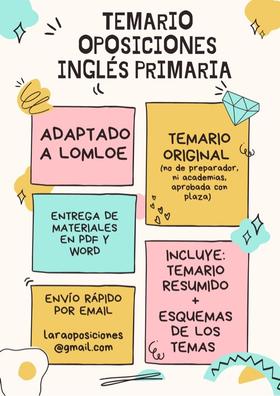 Temario primaria ingles lomloe Cursos y clases para preparar ...