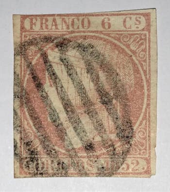 Milanuncios - Sello 6 cuartos rosa de 1852 Isabel II
